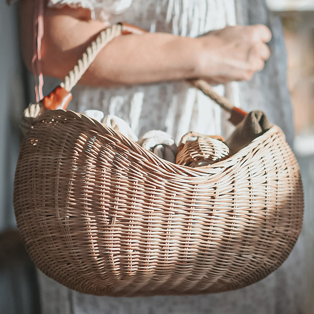 Rattan Half Moon Basket – Olli Ella USA